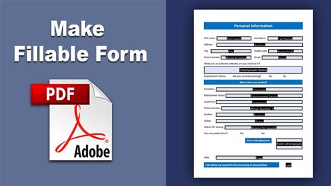 how to make a professional fillable pdf form using adobe acrobat pro dc youtube