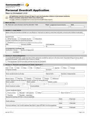 How To Check Overdraft Limit Commonwealth Fill Online Printable