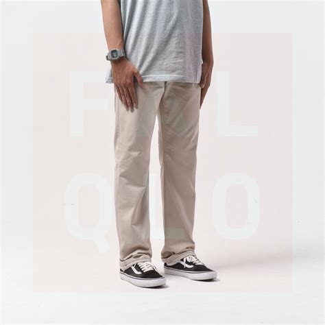 Jual Falqlo Celana Chino Standar Reguler Straight Fit Panjang Pria