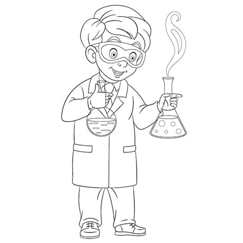 Lindo científico haciendo un experimento químico profesiones de
