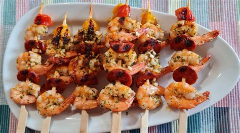Brochettes de Crevettes et Chorizo à la Plancha Tatagateau