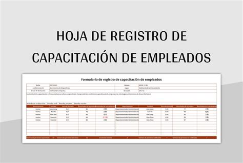 Plantillas Registros De Capacitación Para Excel Gratis y Hojas de