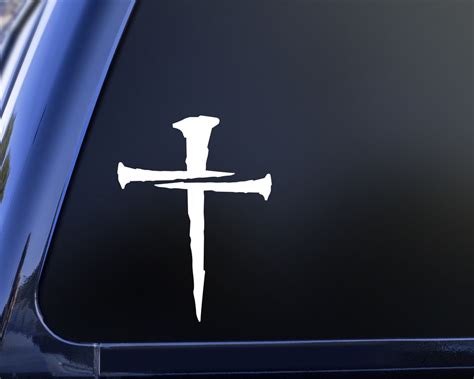 Three Nails Cross Vinyl Decal Sticker Religious Decal Christian