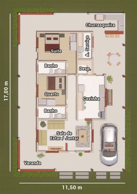 P6i Casa De Campo 2 Quartos Invertido VGProjetos Casas