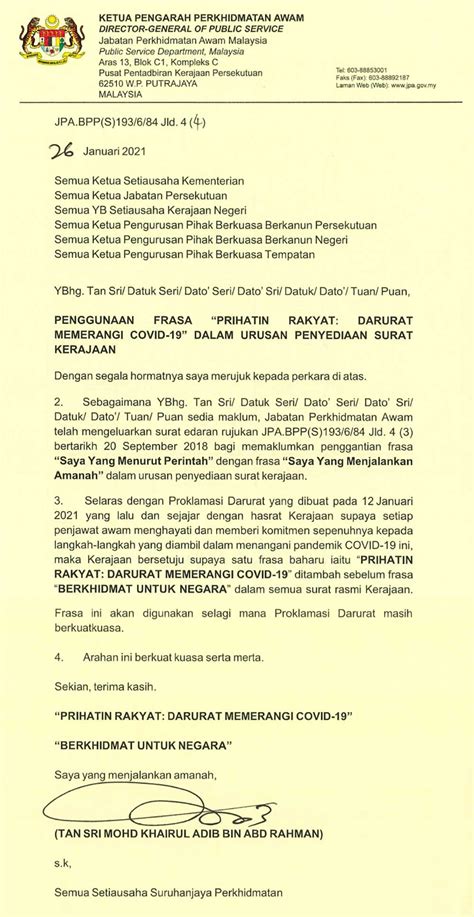 Contoh Surat Rasmi Kerajaan Ybhg SariahtaroMendez
