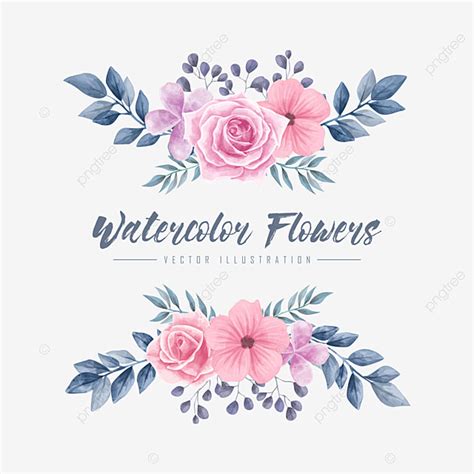 Ilustración De Vector Floral Flores Acuarela PNG dibujos Clipart