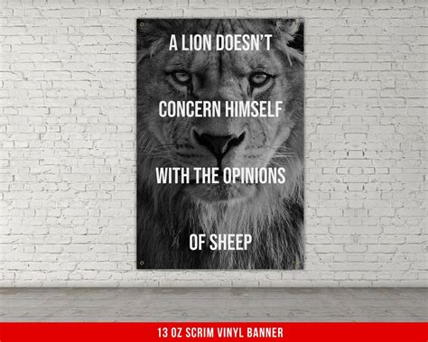 Lion Doesn T Concern Himself With The Opinions Of Sheep Banner Home Gym