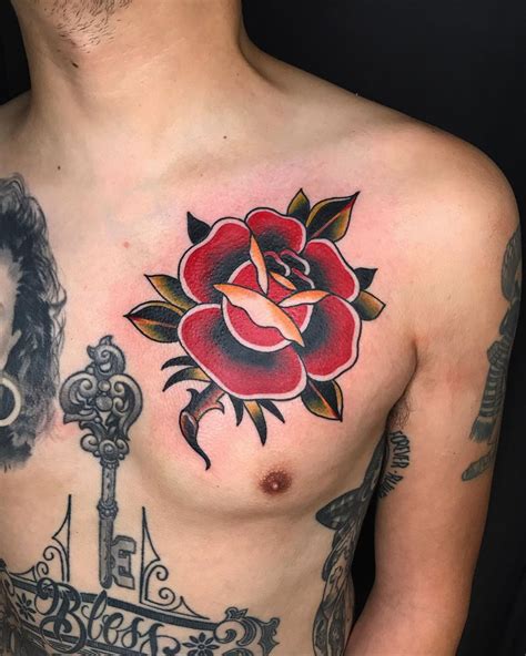 Top 72 Rose Tattoo Chest Super Hot In Cdgdbentre
