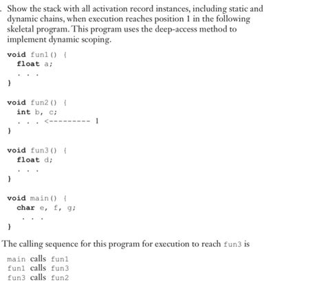 Solved Show The Stack With All Activation Record Chegg