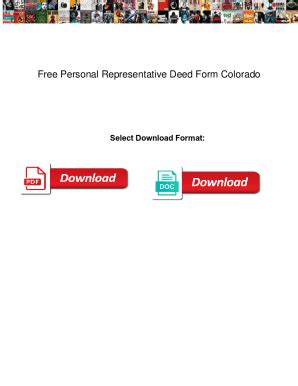 Fillable Online Free Personal Representative Deed Form Colorado Free