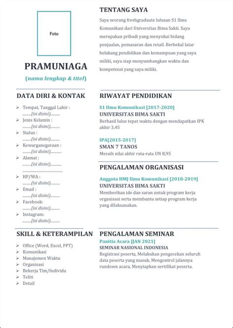 Contoh Cv Untuk Lulusan Smk Contoh Surat Resmi
