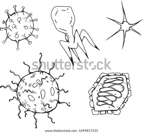 Vector Illustration Pack Different Types Viruses Stock Vector Royalty