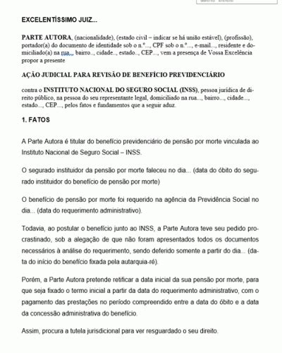 Refer Ncia De Peti O Inicial Pens O Por Morte Aus Ncia De Documenta O