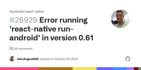 error running react native run android in version 0 61 · issue 26929 · facebook react native