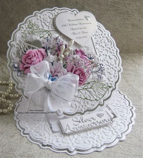Pamscrafts Wedding Cards Handmade Anniversary Cards Handmade Silver