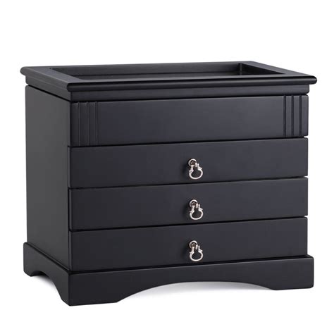 Boîte Coffret à bijoux en bois 3 tiroirs Boîte de rangement pour bijoux