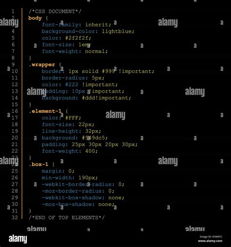 Simple Website CSS Code With Colourful Tags In Editor Page With Dark