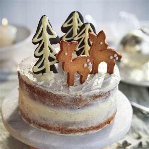 Tarta de Navidad con árboles de chocolate