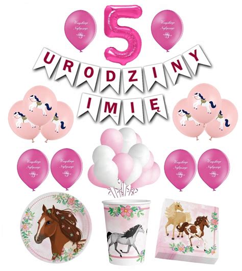 Dekoracje Balony Konie Koniki 5 Urodziny Imię 13674267754 Allegro pl