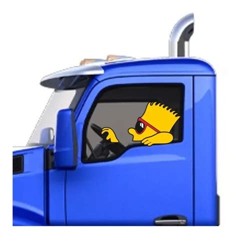 Sticker Para Trailer Bart Manejando Acompa Ante Env O Gratis