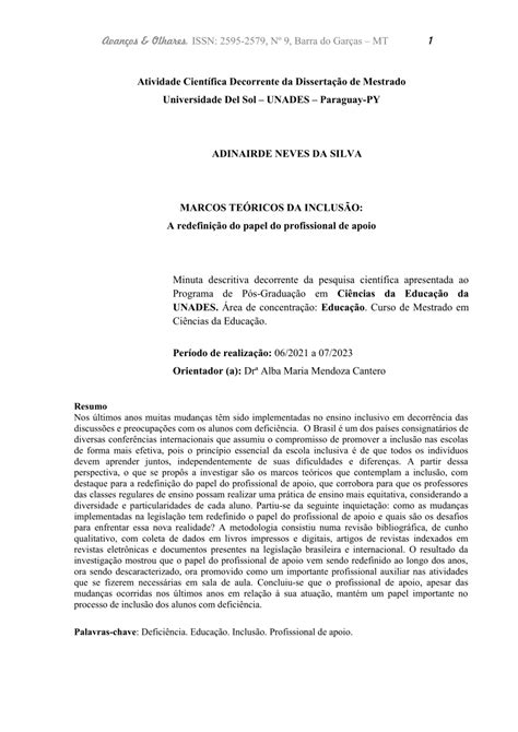 PDF MARCOS TEÓRICOS DA INCLUSÃO A redefinição do papel do