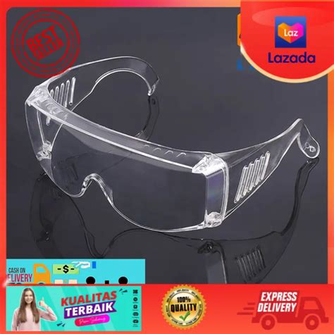 Kacamata Pelindung Mata APD LAB Medis Bening Safety Clear Glasses