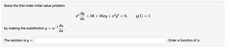 solved solve the first order initial value problem