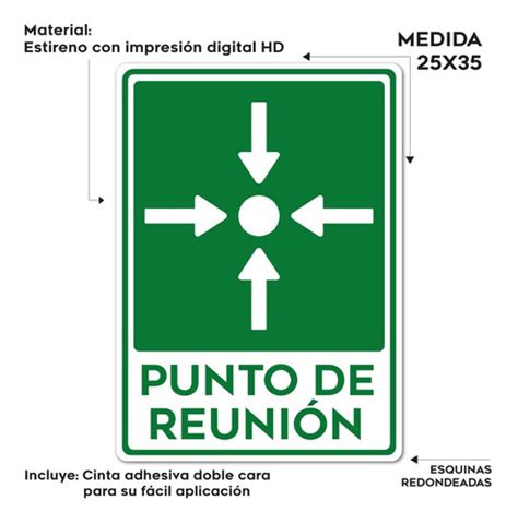 Señalamiento Letrero Punto De Reunion 25x35 en venta en Gustavo A