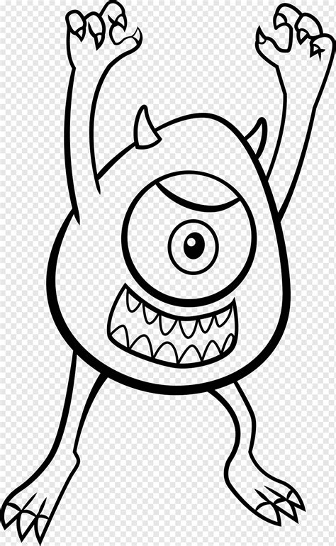 Mike Wazowski Lineart Aggressive Outline Monster Png PNGWing