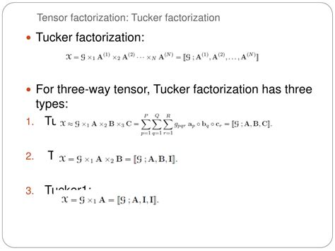 ppt introduction to tensor tensor factorization and its applications powerpoint presentation