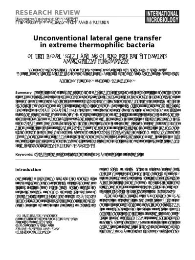 Unconventional Lateral Gene Transfer In Extreme Thermophilic Bacteria