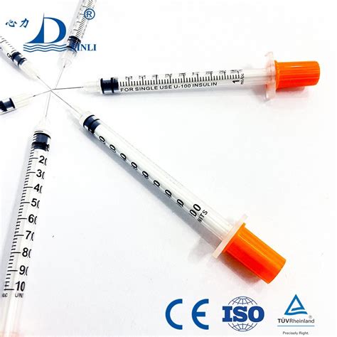 Disposable Medical Sterile Injection Plastic Insulin Syringe For Single