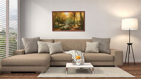 Obraz w drewnianej ramie o wymiarach 60x100 cm Las jesienią Zygmunt