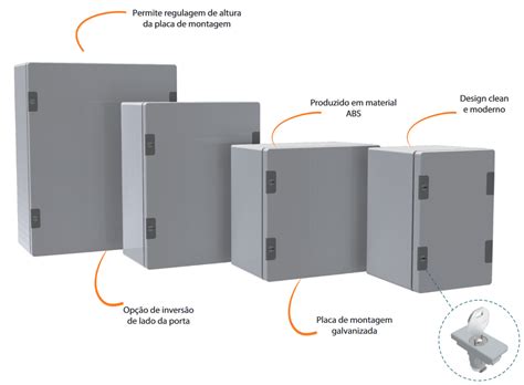 QUADRO ELÉTRICO TERMOPLÁSTICO ABS IP65 500X400X200 BSE Painéis Loja