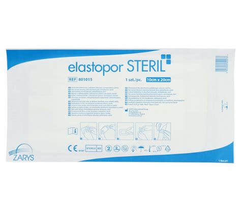 PLASTER OPATRUNKOWY OPATRUNEK JAŁOWY STERYLNY ELASTOPOR STERIL 10x20cm