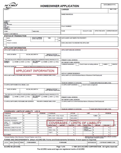 Acord 80 Fillable Form Printable Forms Free Online