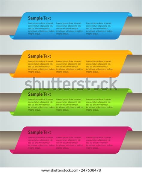 Colorful Modern Text Box Template Website Stock Vector Royalty Free