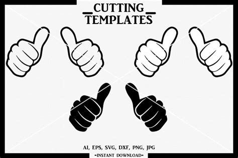 Thumbs Up Svg Hands Svg Silhouette Cricut Cameo Svg Cut