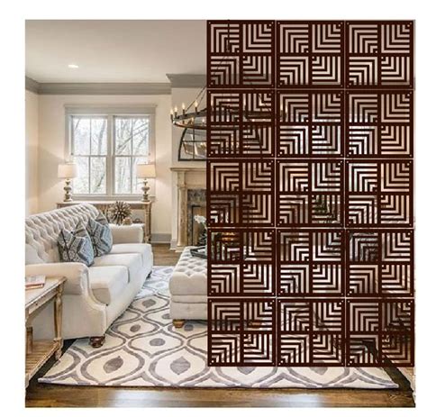 Buy Room Partitions Hanging Room Divider Panel Brown Modern Hanging