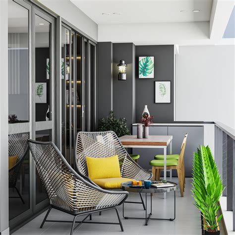 Compact Balcony Design With Contemporary Interiors Livspace