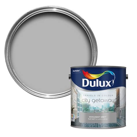 Dulux Travels In Colour Monument Grey Matt Emulsion Paint 2 5L