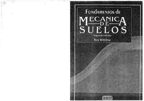 Fundamentos de la mecánica de suelos Roy Whitlow Arquitectura