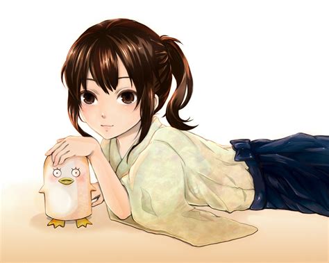 Wallpaper Illustration Anime Brunette Cartoon Black Hair Gintama