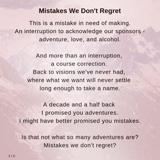 Mistakes We Dont Regret Mistakes Regret Instapoetry Writing Poem
