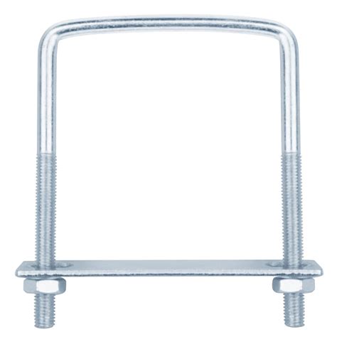6 Pcs Square U Bolts 4 Inch Inner Width Galvanized Steel Square