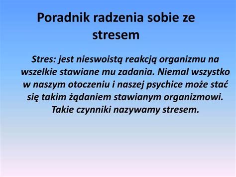 PPT Poradnik Radzenia Sobie Ze Stresem PowerPoint Presentation Free