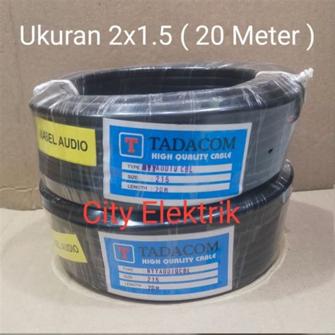 Jual Kabel Listrik Serabut Tebal Tadacom 2 X 1 5 20 Meter Hitam