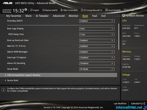 Configurer le BIOS de votre ordinateur pour démarrer en mode UEFI