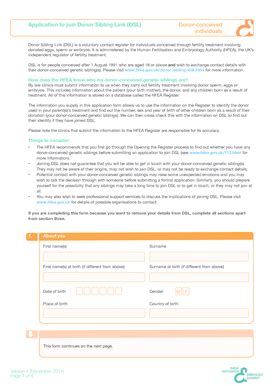Fillable Online DSL Application Form Human Fertilisation And
