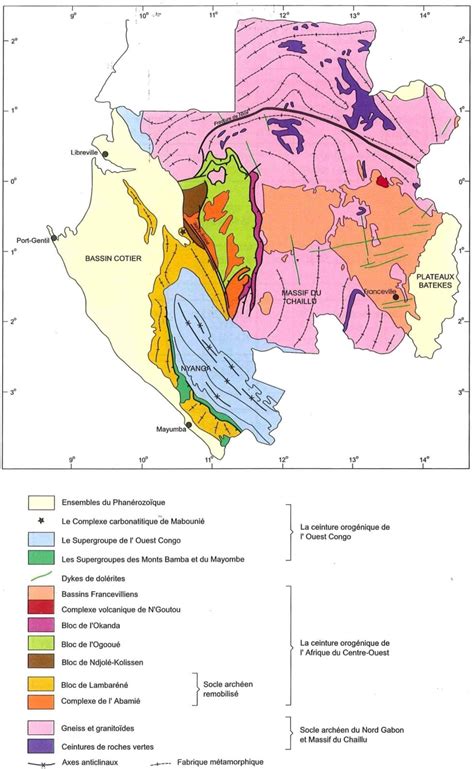 Carte G Ologique Et Des Ressources Min Rales Du Gabon